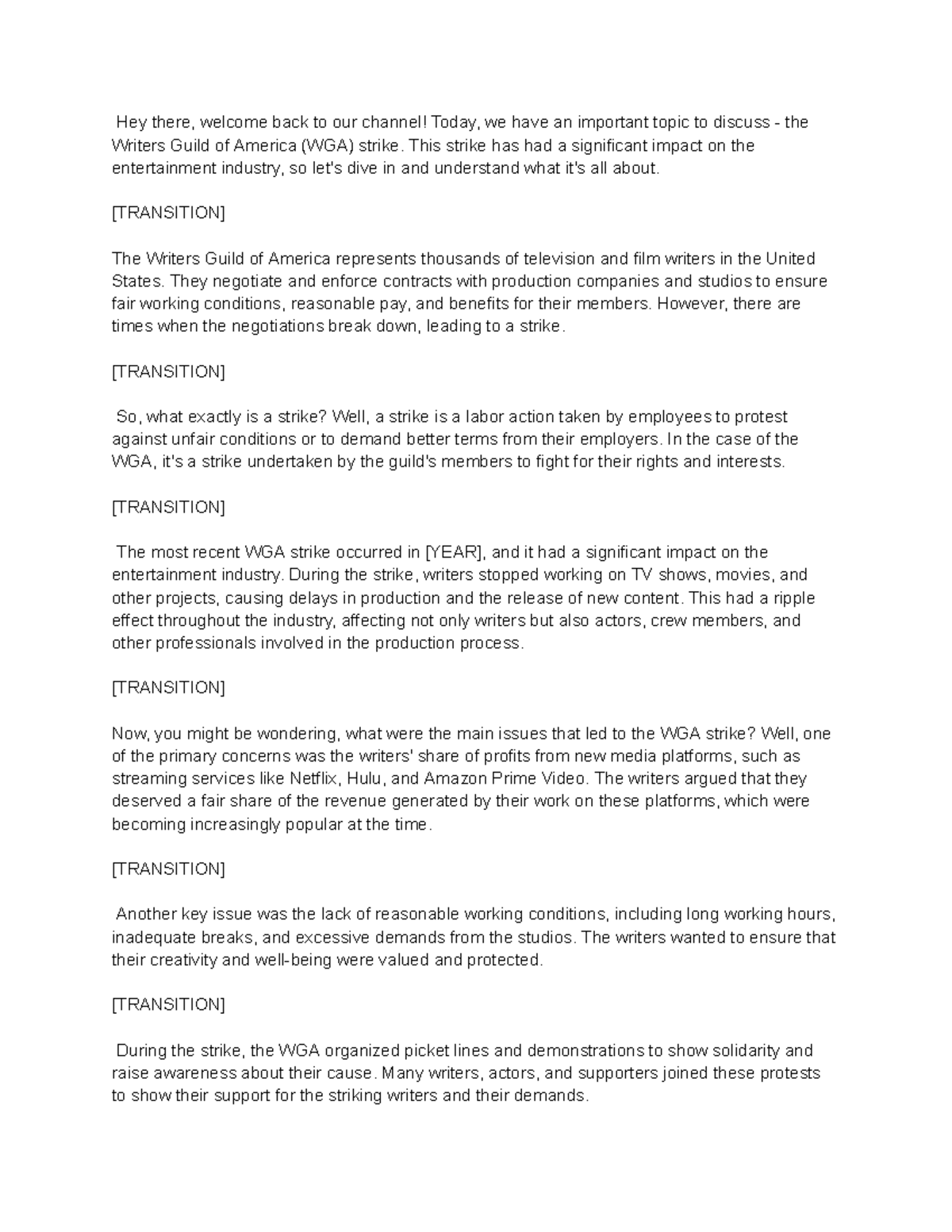 What is the WGA Strike - Hey there, welcome back to our channel! Today ...