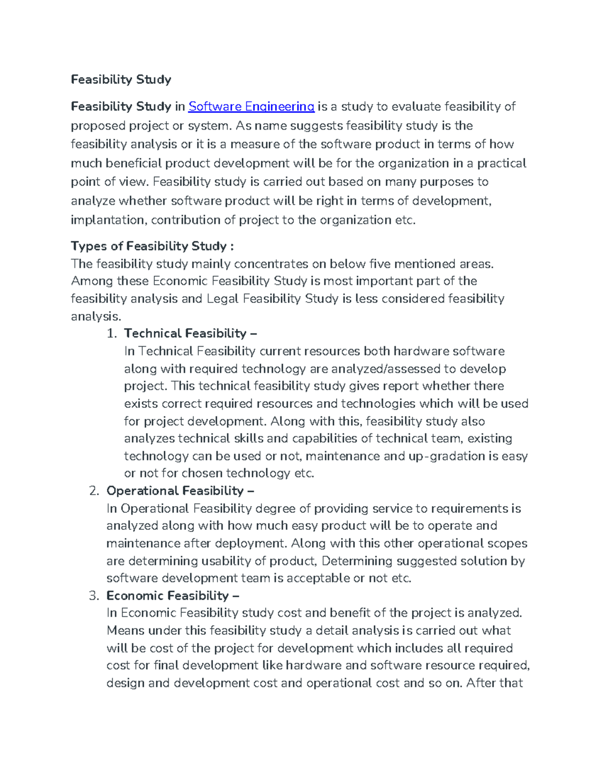 Feasibility Study - Notes - Feasibility Study Feasibility Study in ...