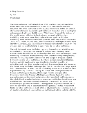 CJ 315 Module Three Assignment - Victim Type Interactions between ...