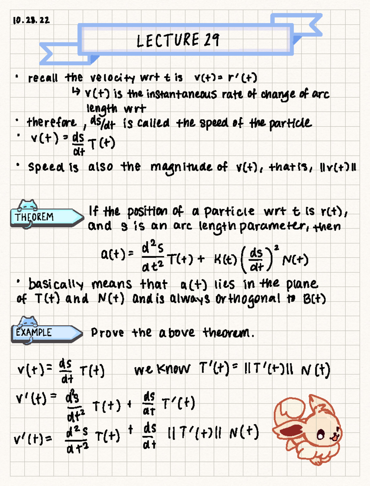 Multivariable Calculus + Calc III - Motion Along a Curve - 10 28 22 ...