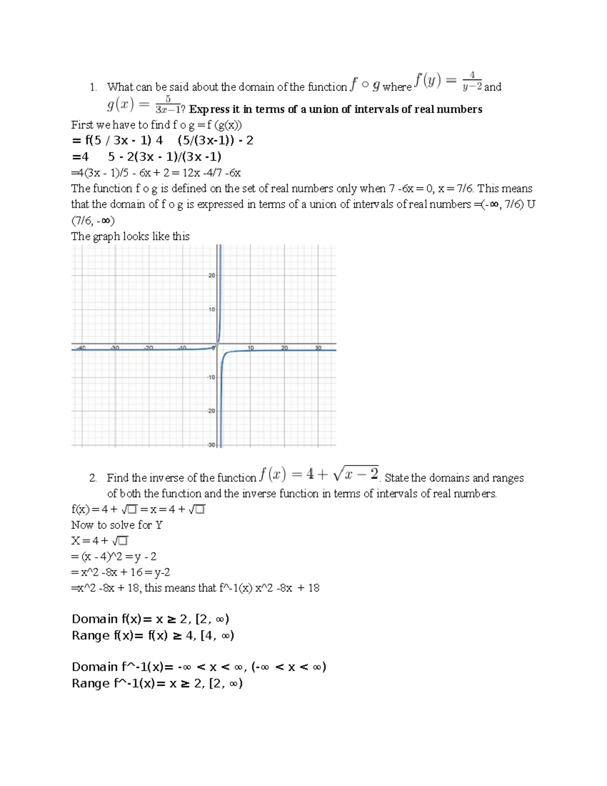 College Algebra Written Assingment Unit 4 - What can be said about the ...