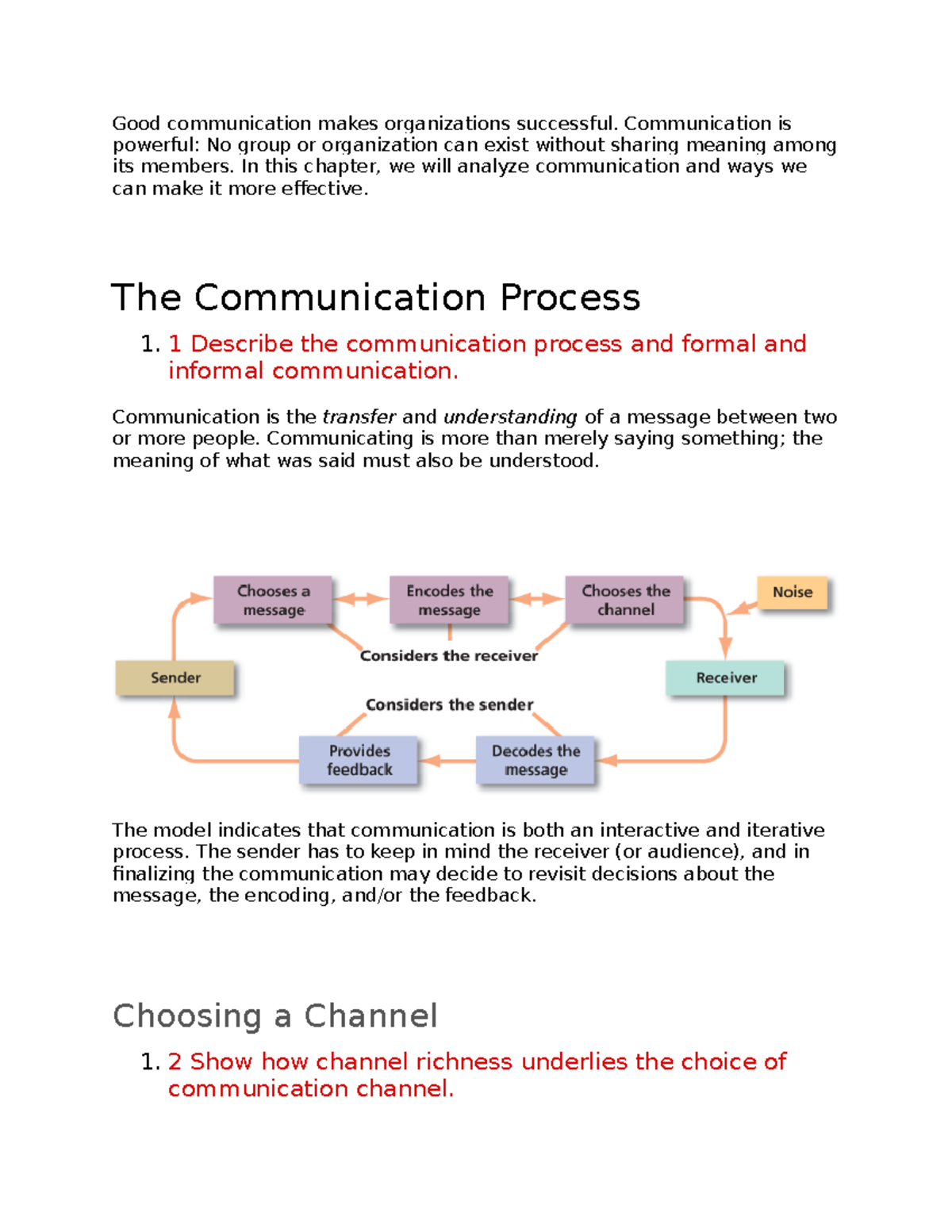 Unit 7 summary Communication - Good communication makes organizations ...