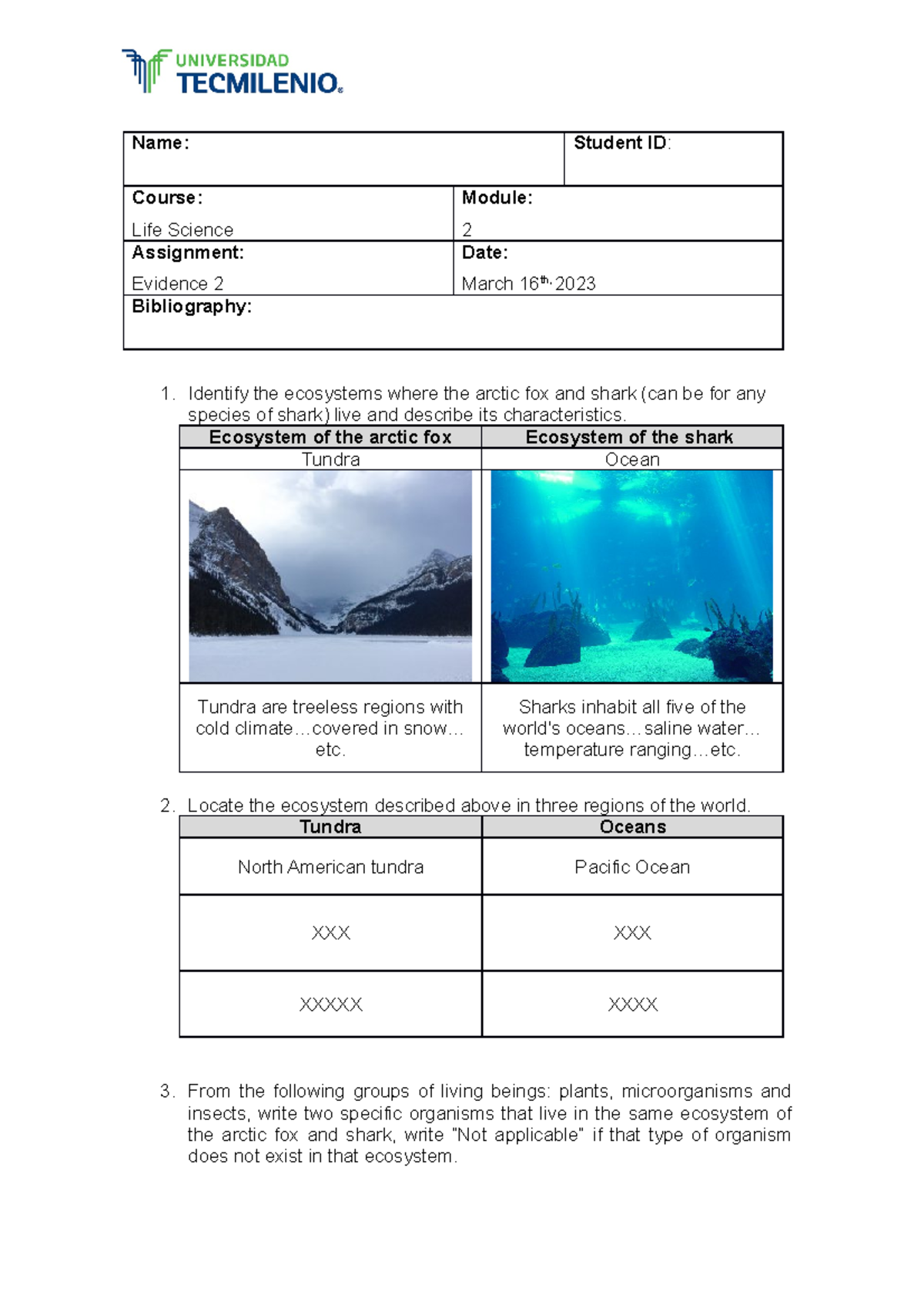 Template Evidence 2 - espero que les ayude - Name: Student ID: Course ...