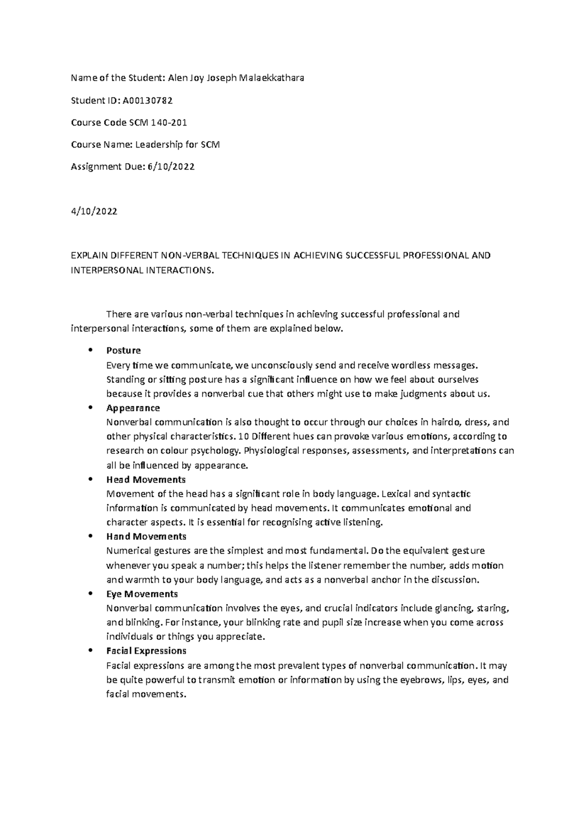 Leadership for SCM 2 - Assignment on Supply Chain - Name of the Student ...