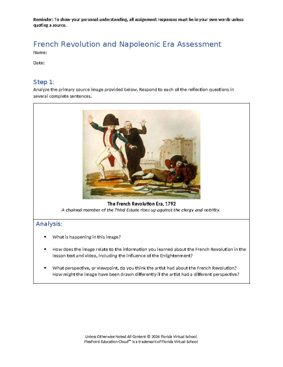 French revolution napoleon wh elias layfield - Reminder: To show your ...