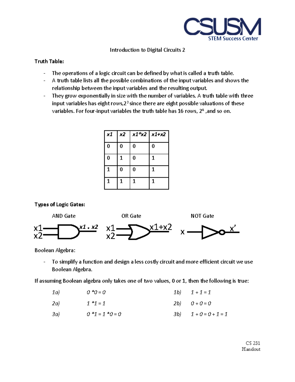 Cs231 intro digital circuits pt2 - CS 231 Introduction to Digital ...