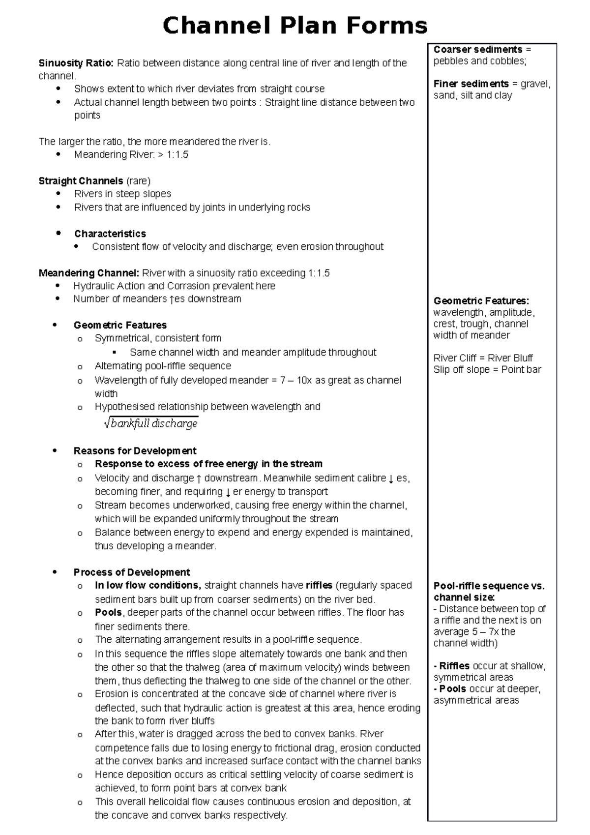 Channel Plan Forms (Braided and Meandering) - Channel Plan Forms ...