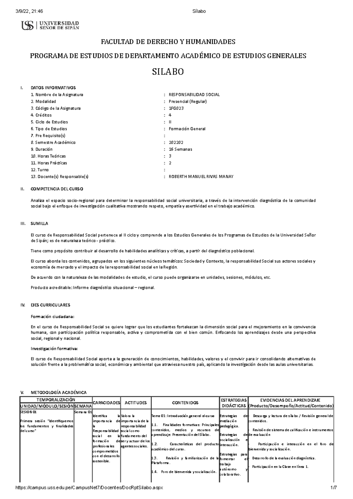 Sílabo RS FDYH - silabo - FACULTAD DE DERECHO Y HUMANIDADES PROGRAMA DE ...