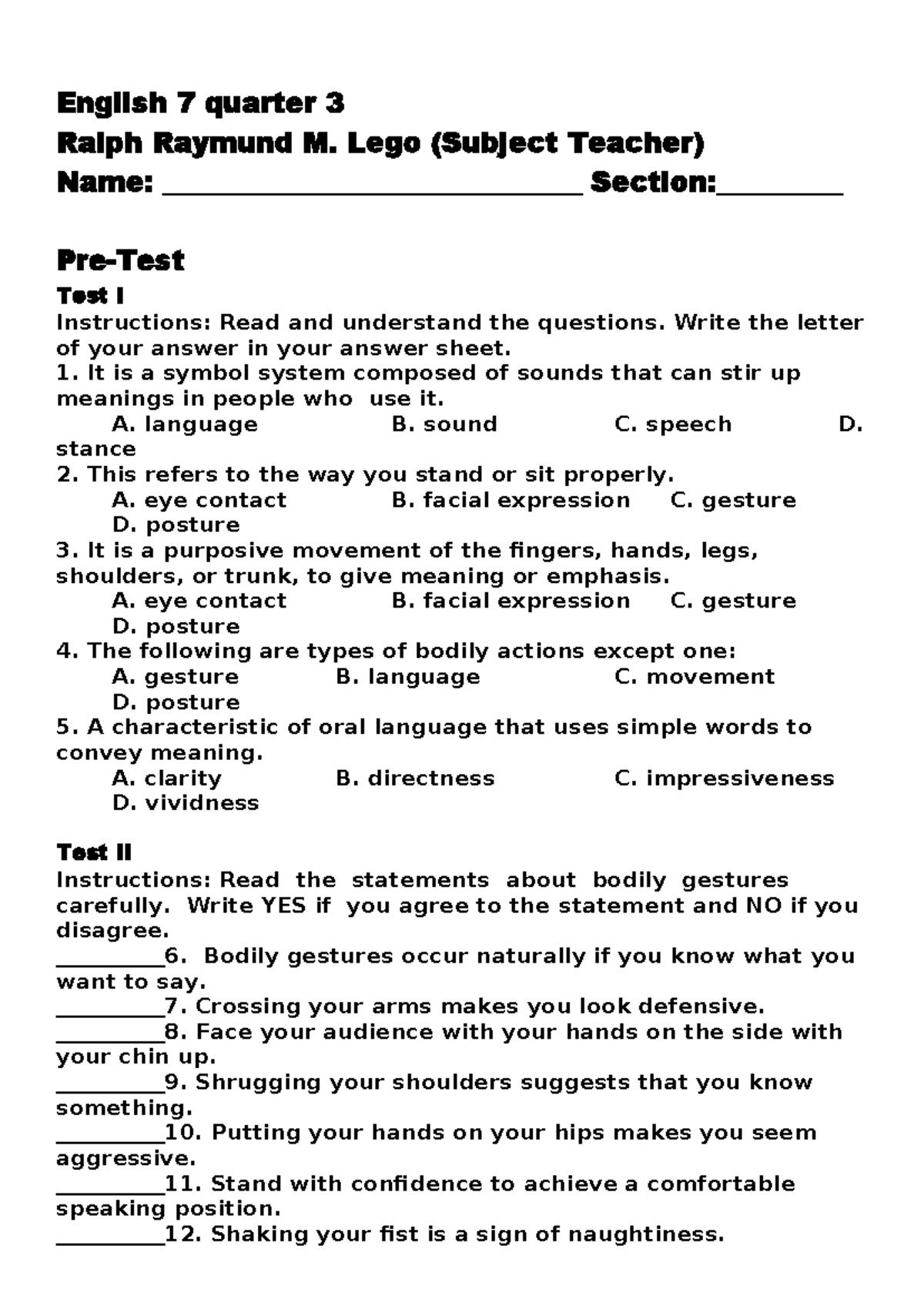 grade 7 English modules for students - English 7 quarter 3 Ralph ...