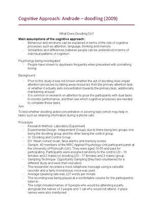Memory checklist - AQA Psychology GCSE Checklist for Memory The ...