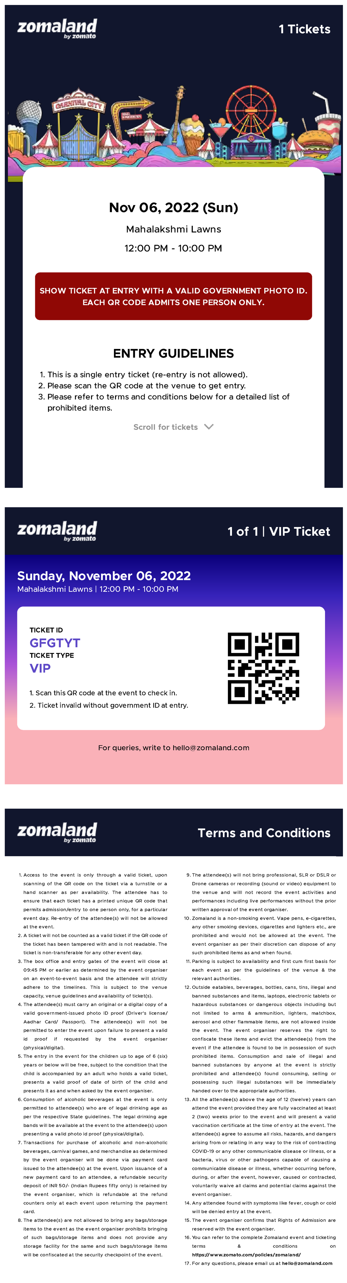 Zomaland tickets 5336dc6c - 1 Tickets 1 of 1 | VIP Ticket Sunday ...