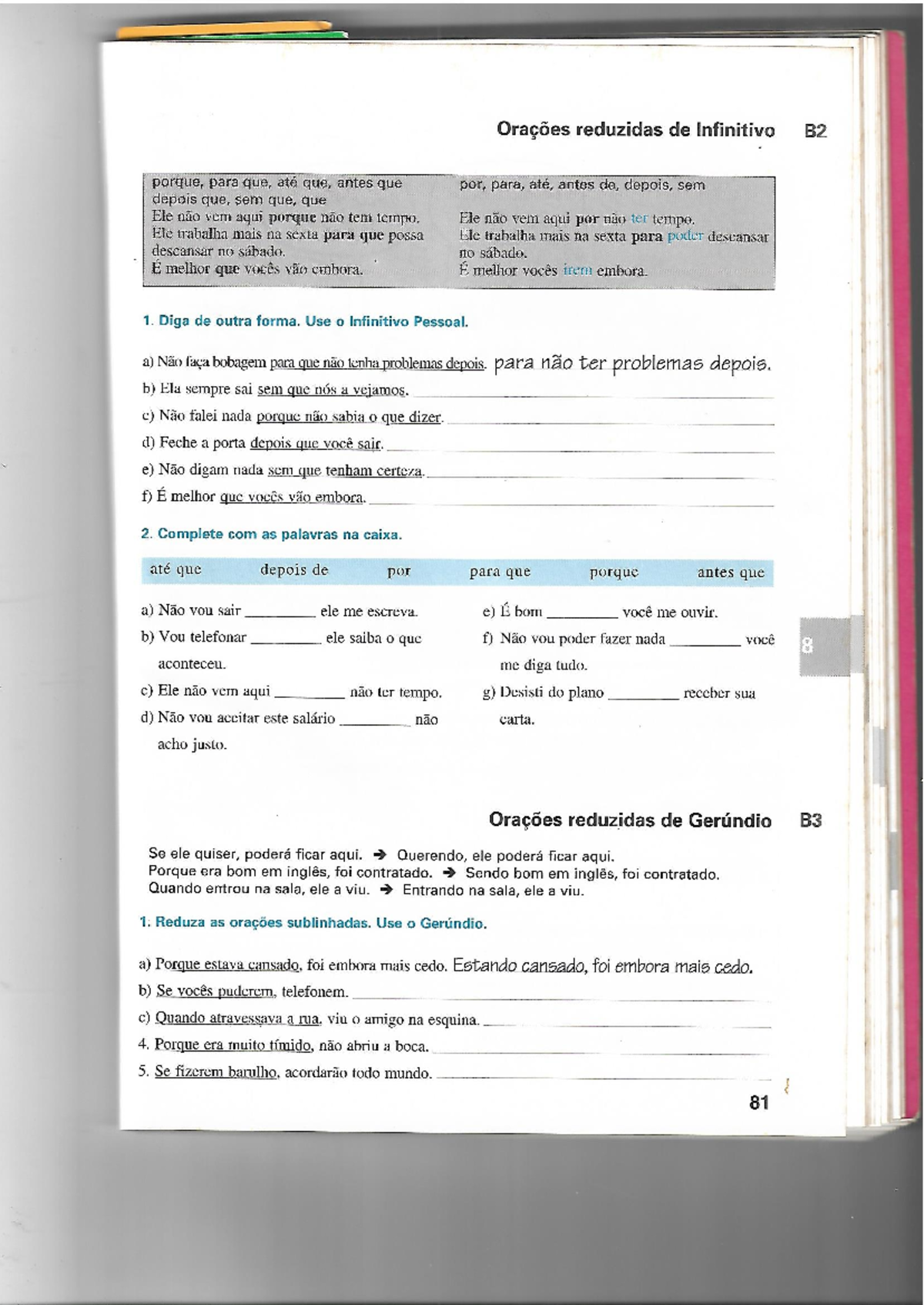 Reduzidas de Infinitivo - campo de la practica - Studocu