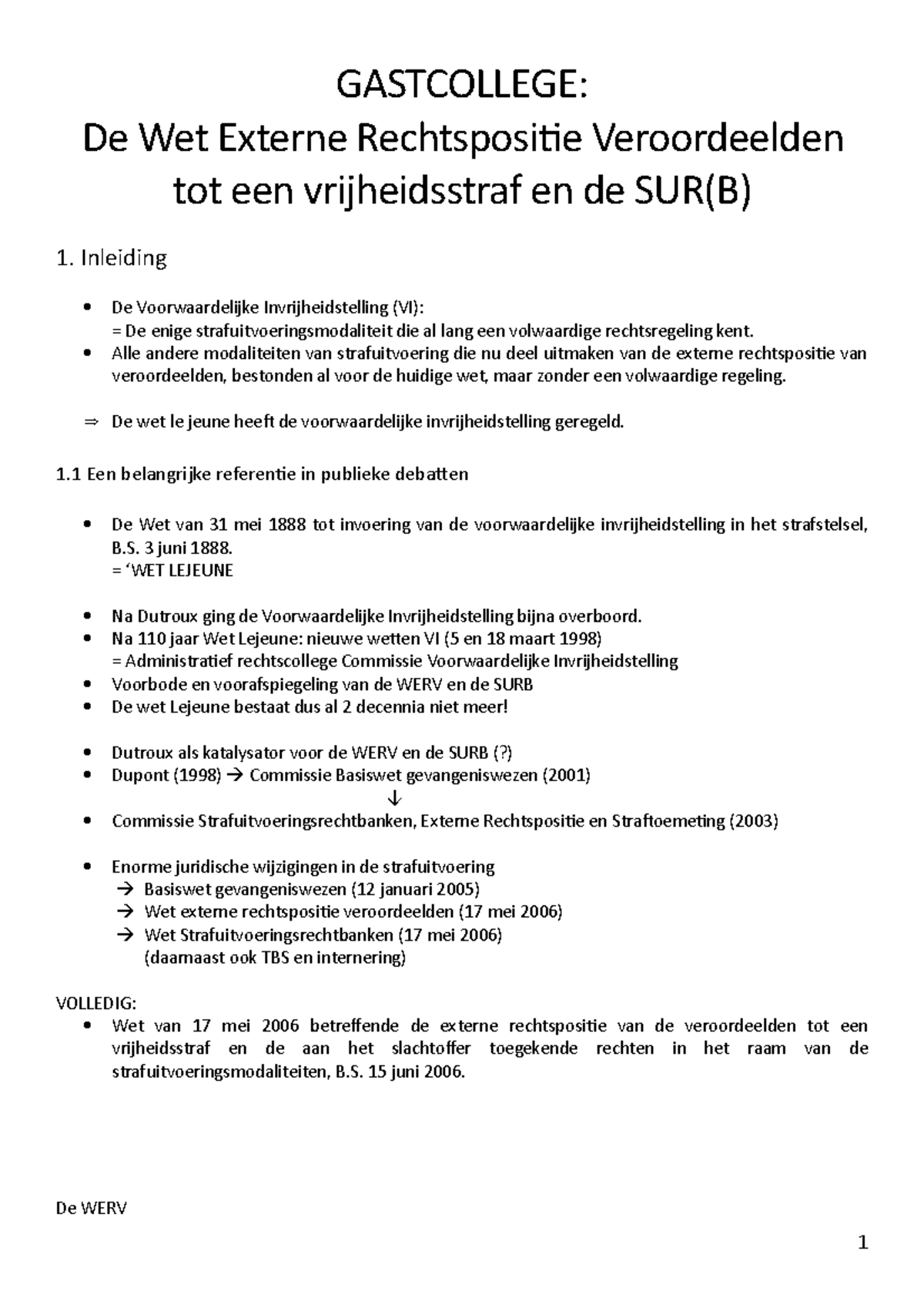 Gastcollege- Externe Rechtspositie - GASTCOLLEGE: De Wet Externe ...