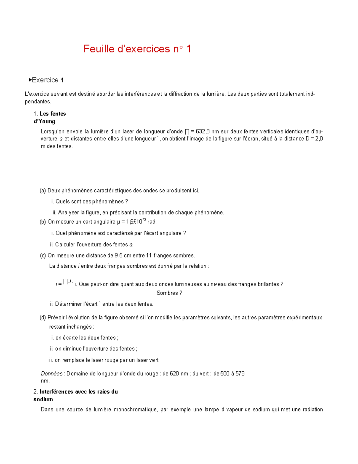 Examen 13 Juin 2019 Questions Et Réponses Feuille Dexercices N O 1