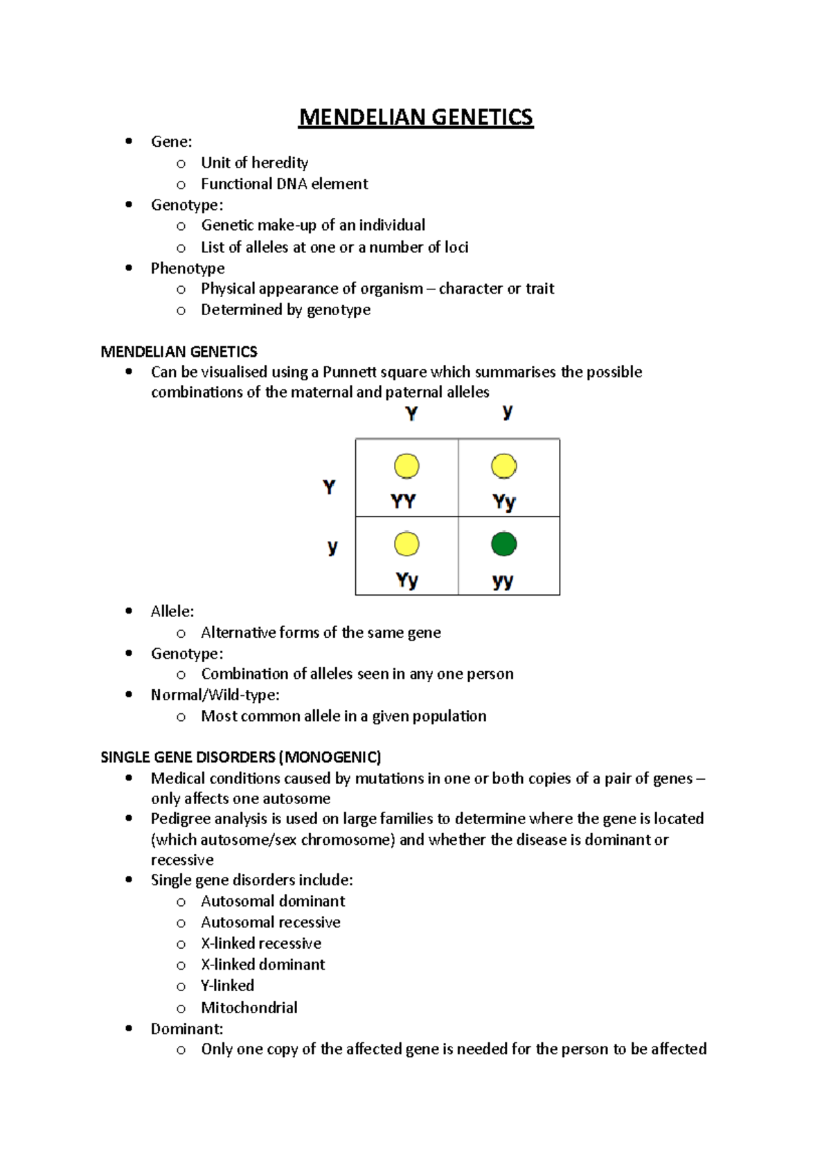 Mendelian Genetics - Lt 3 - MENDELIAN GENETICS Gene: o Unit of heredity ...