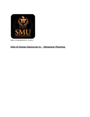 Manpower Sourcing and Recruitment - SMU – HUMAN RESOURCE MANAGEMENT MU ...