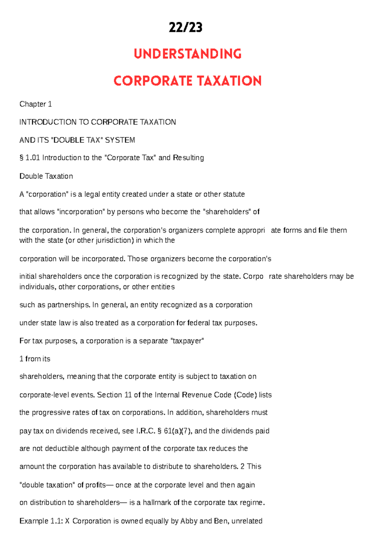 Understanding Corporate Taxation - 22/ UNDERSTANDING CORPORATE TAXATION ...