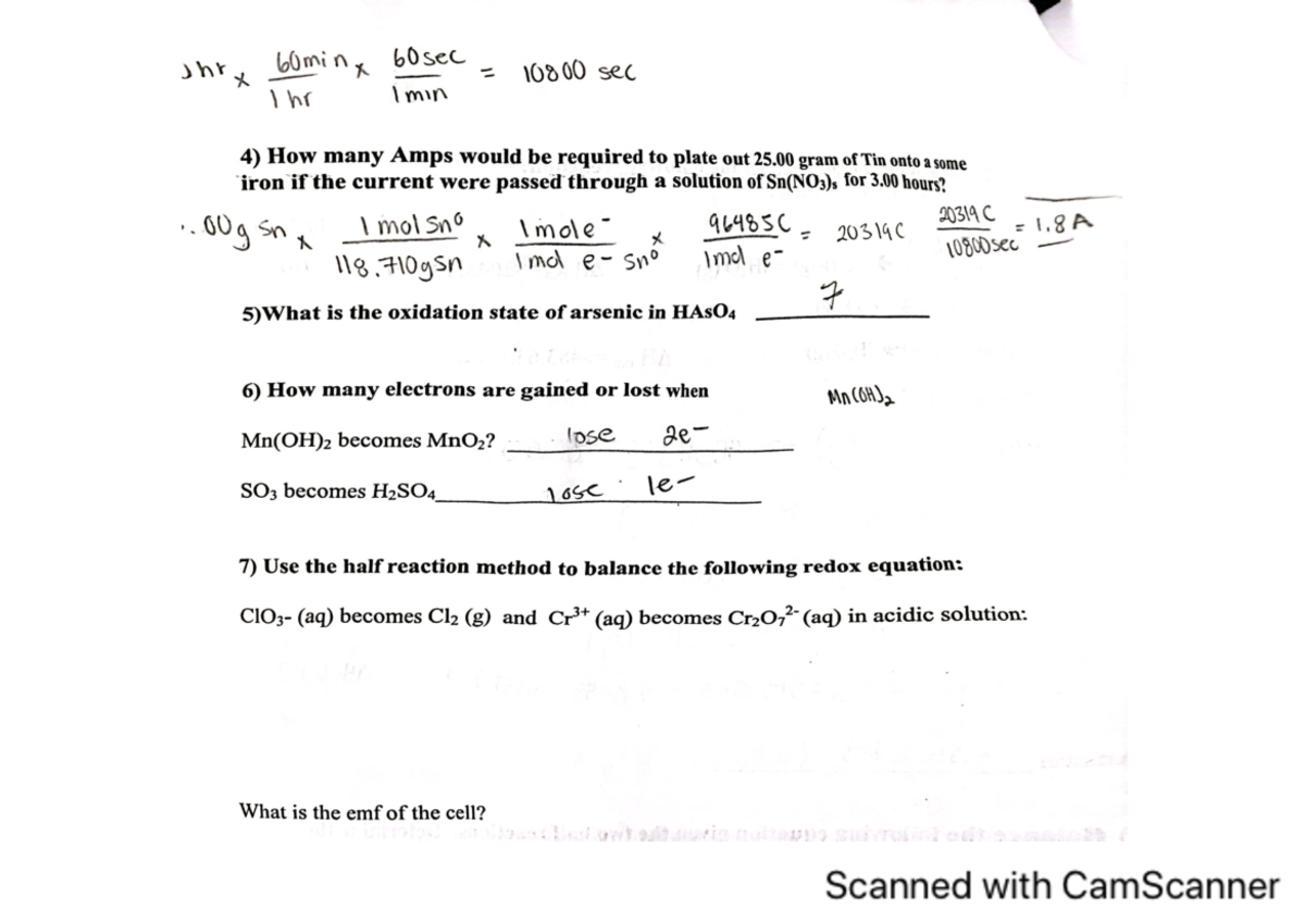 Course H 4 - homework - CHEM 112 - Studocu