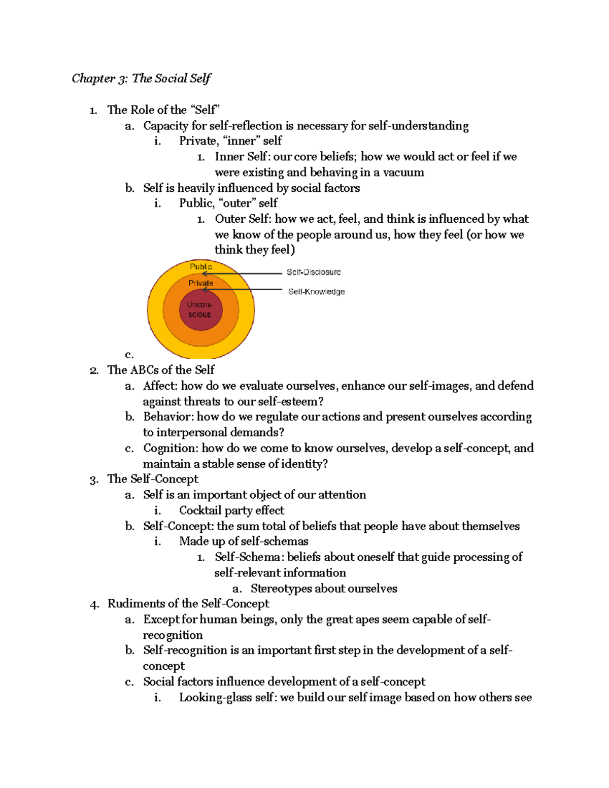 Ch. 3 The Social Self - Chapter 3: The Social Self The Role of the ...
