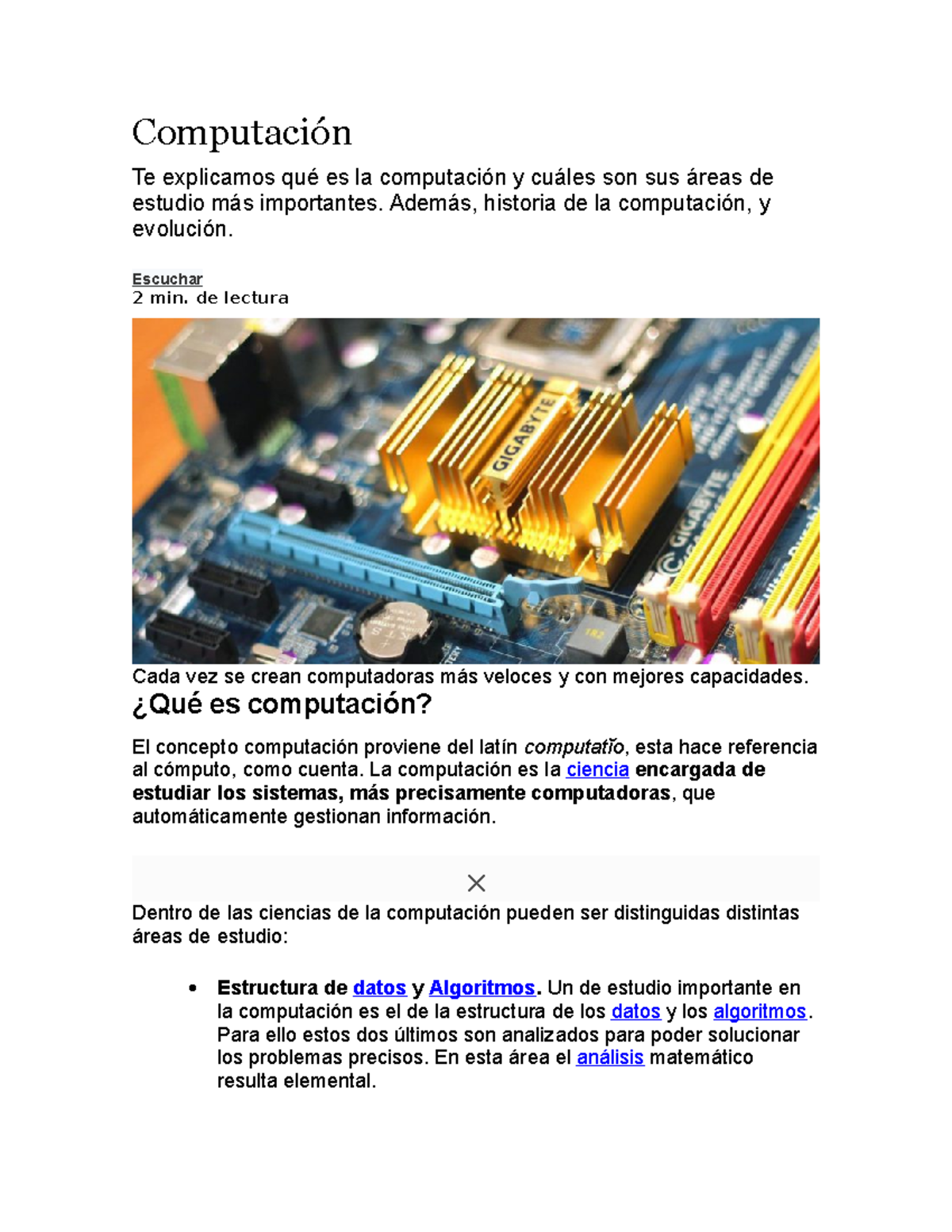 Computación - EJEMPLO - Computación Te explicamos qué es la computación ...
