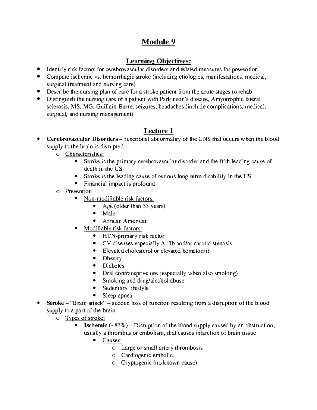 Adults Exam 3 - Exam study guide - Module 9 Learning Objectives ...