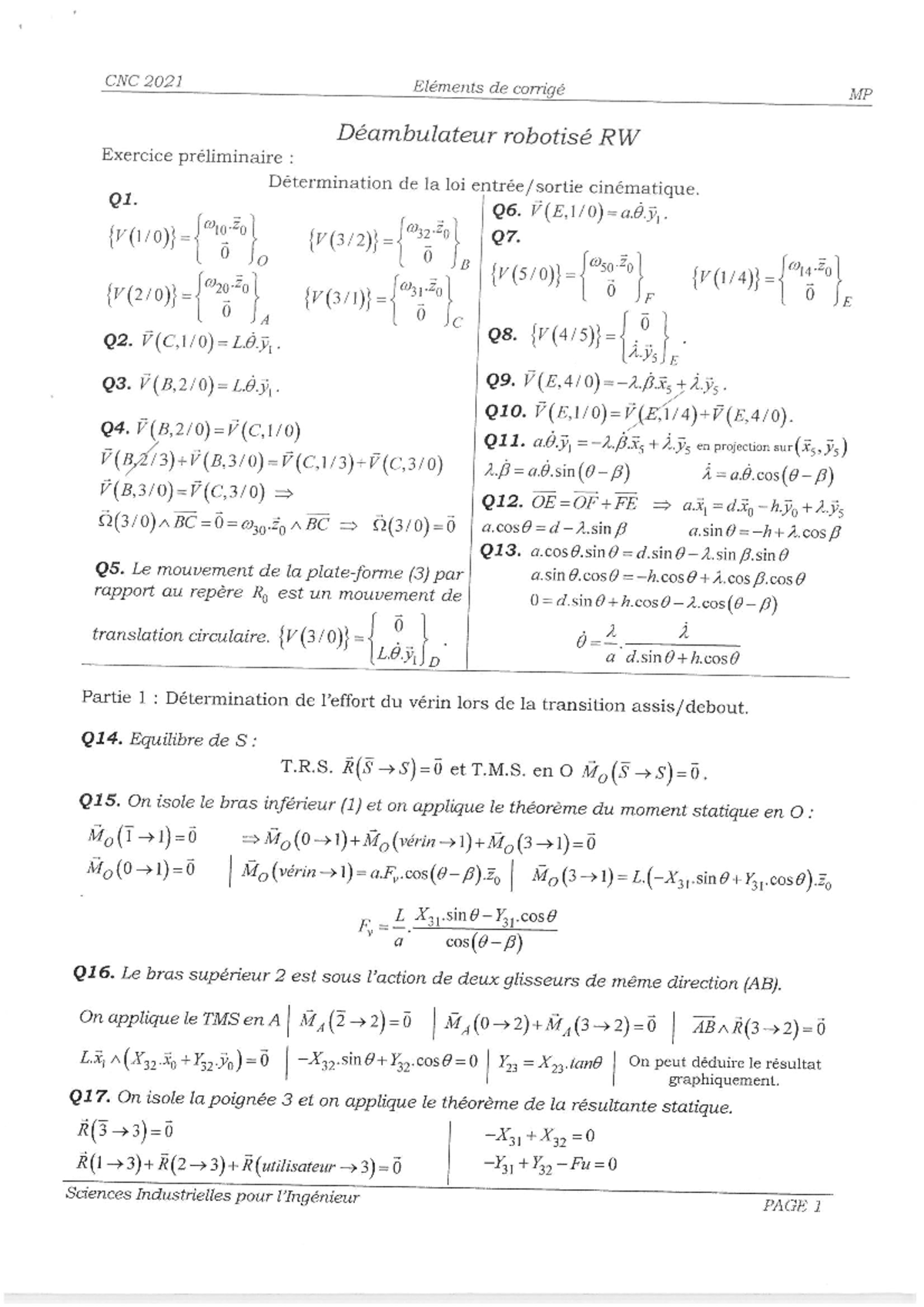 CNC 2021 MP Correction - Physique - Studocu