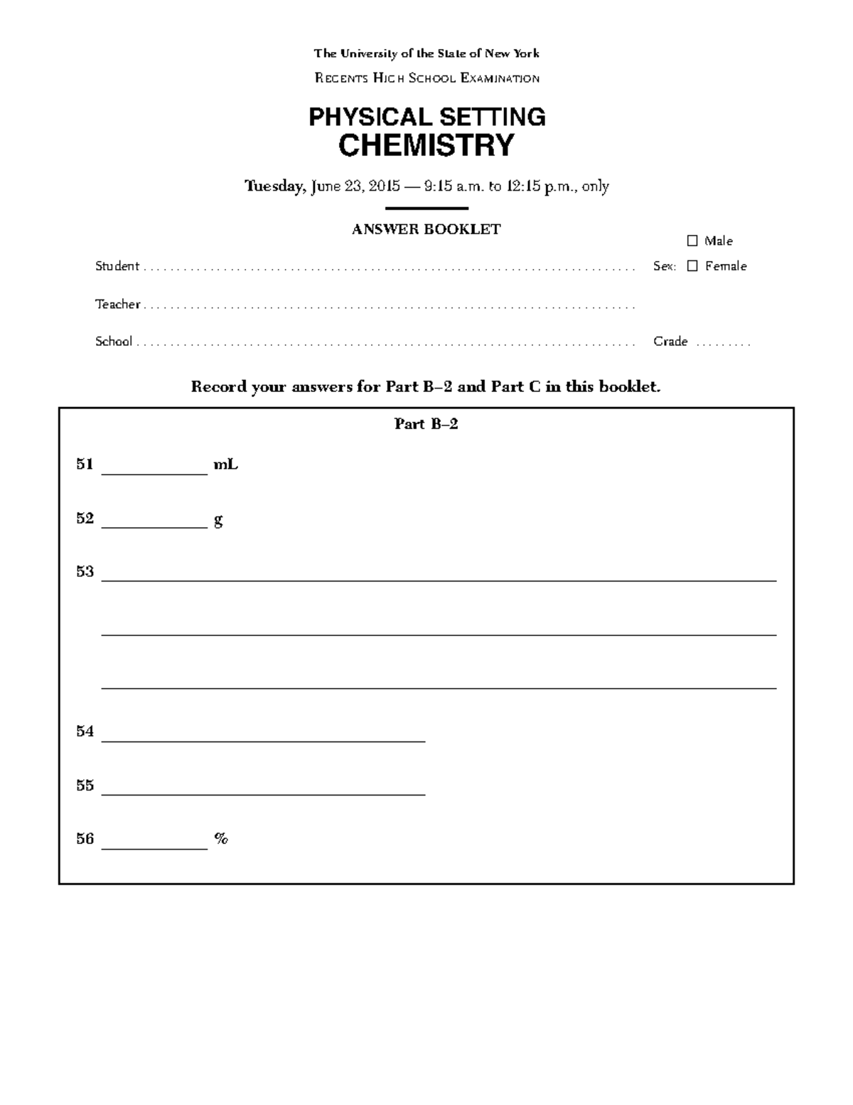 Chem62015-ansbklt - i just need the premium - RThe University of the ...