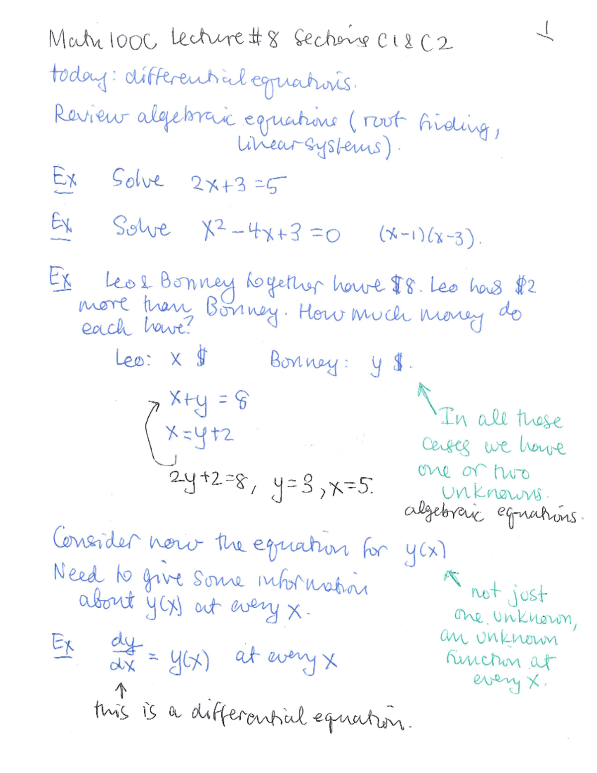Lecture 08 - Date: November 3, 2022 Notes Type: 100 C Large Class 8 ...