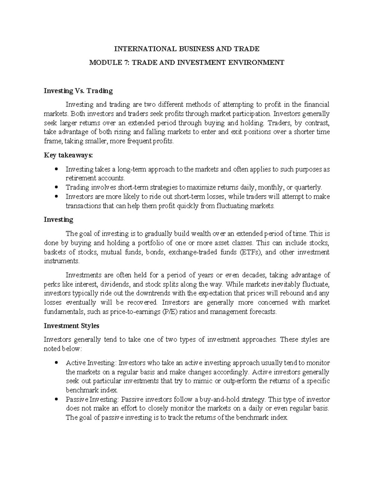 Module 7 IBT Finals - omni - INTERNATIONAL BUSINESS AND TRADE MODULE 7 ...