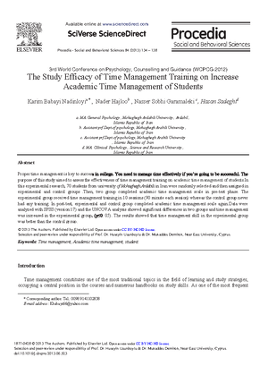 Improving students performance with time management skills - Journal of ...