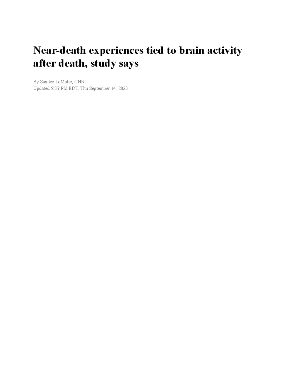 Near death experience study - Near-death experiences tied to brain ...