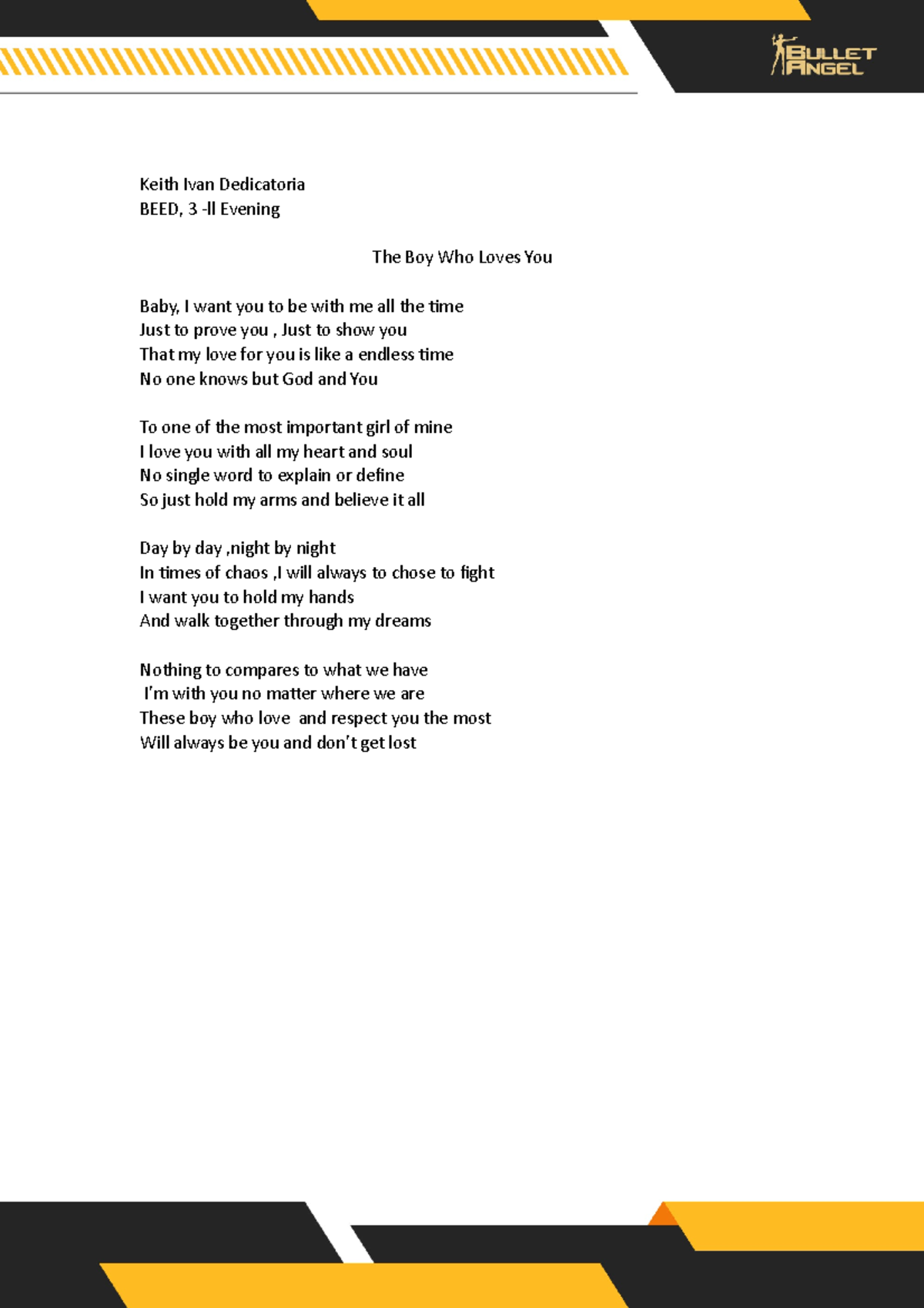 Local media 1343750632931142645 - Keith Ivan Dedicatoria BEED, 3 -ll Evening The Boy Who Loves ...