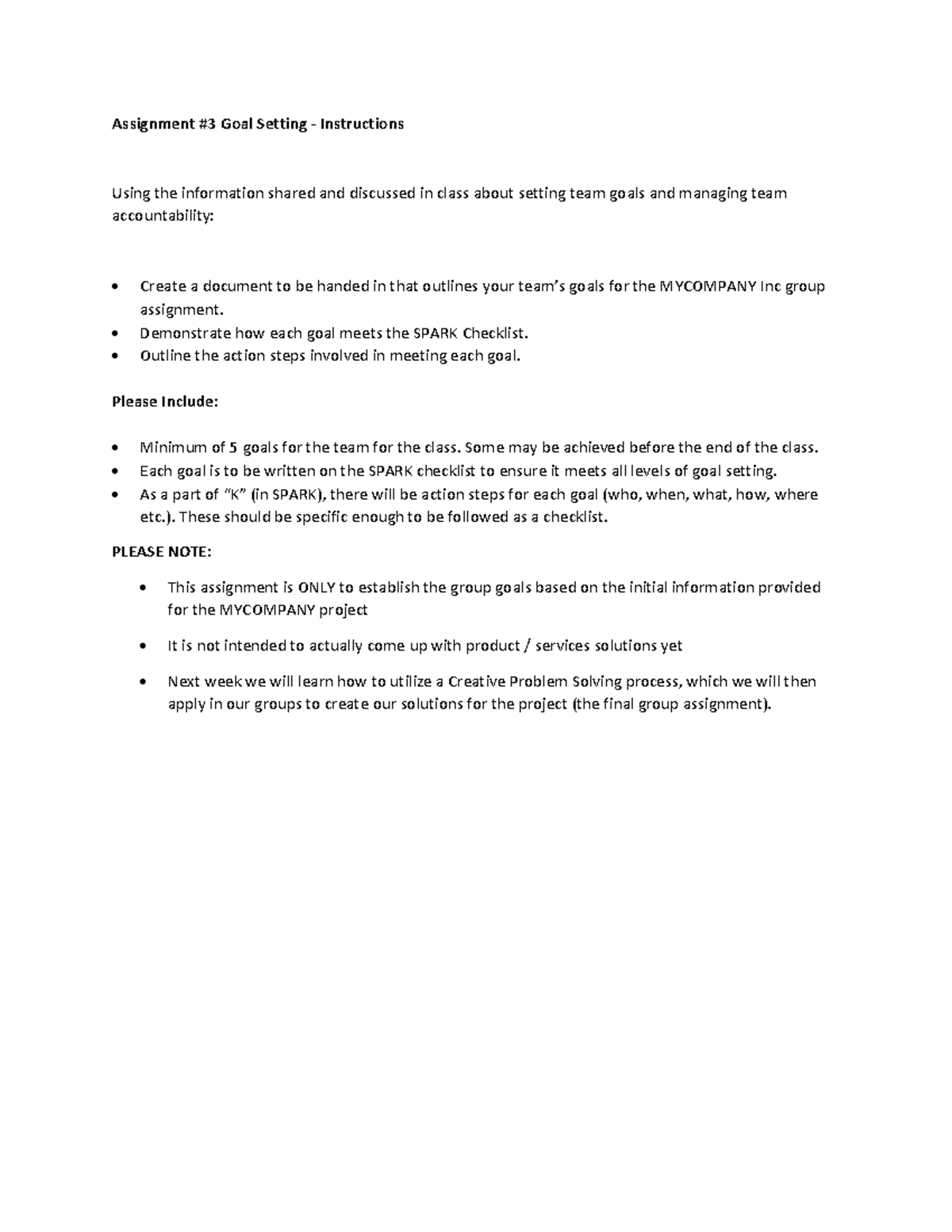 Assignment #3 - Assignment #3 Goal Setting - Instructions Using the ...
