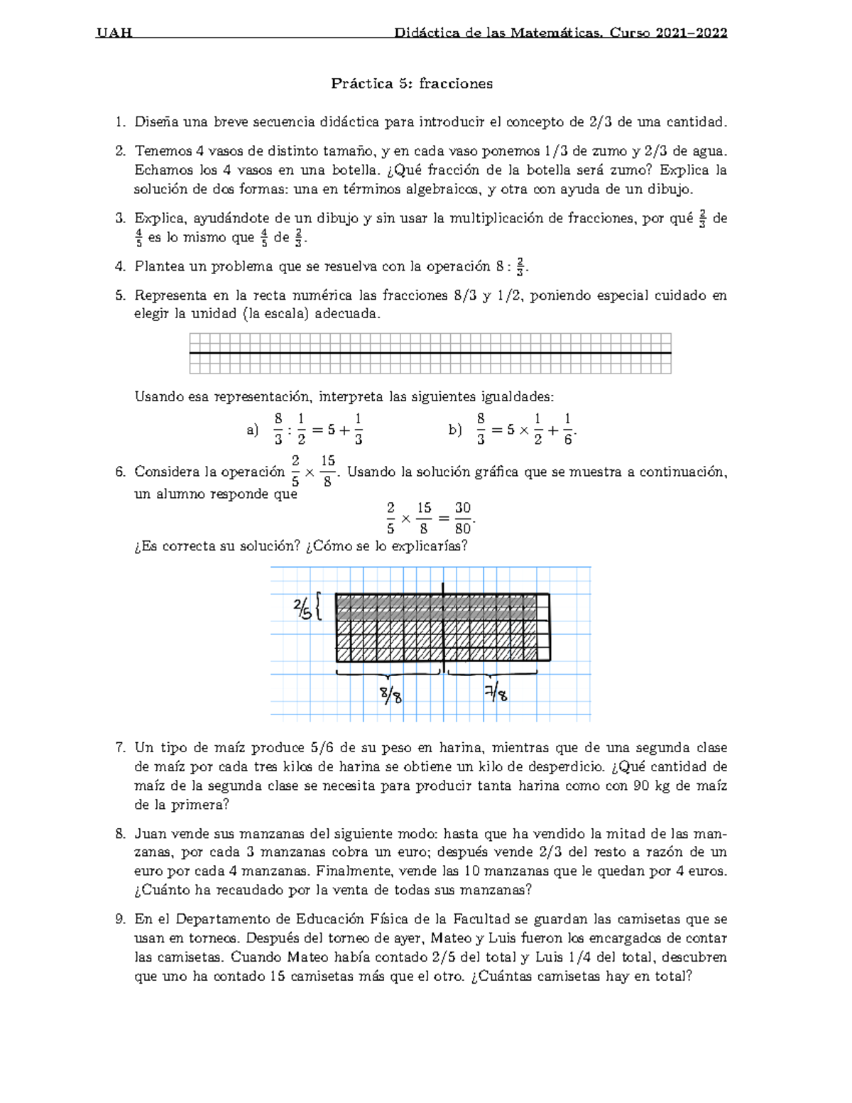 Practica 5 de didáctica de las matemáticas - UAH Did ́actica de las Matem ́aticas. Curso 2021 ...