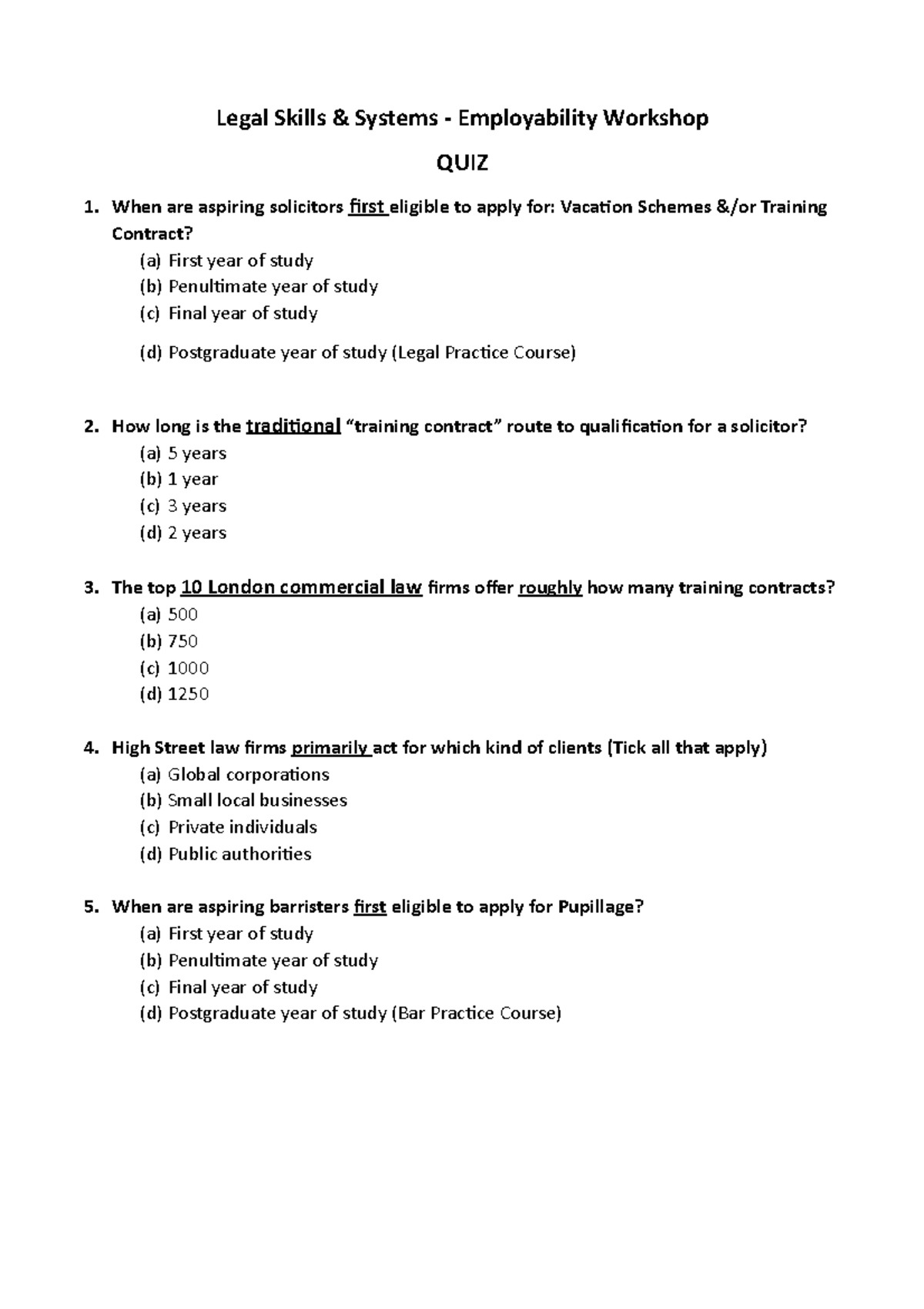 W1 Quiz 2021 - legal skills seminar quiz - Legal Skills & Systems ...
