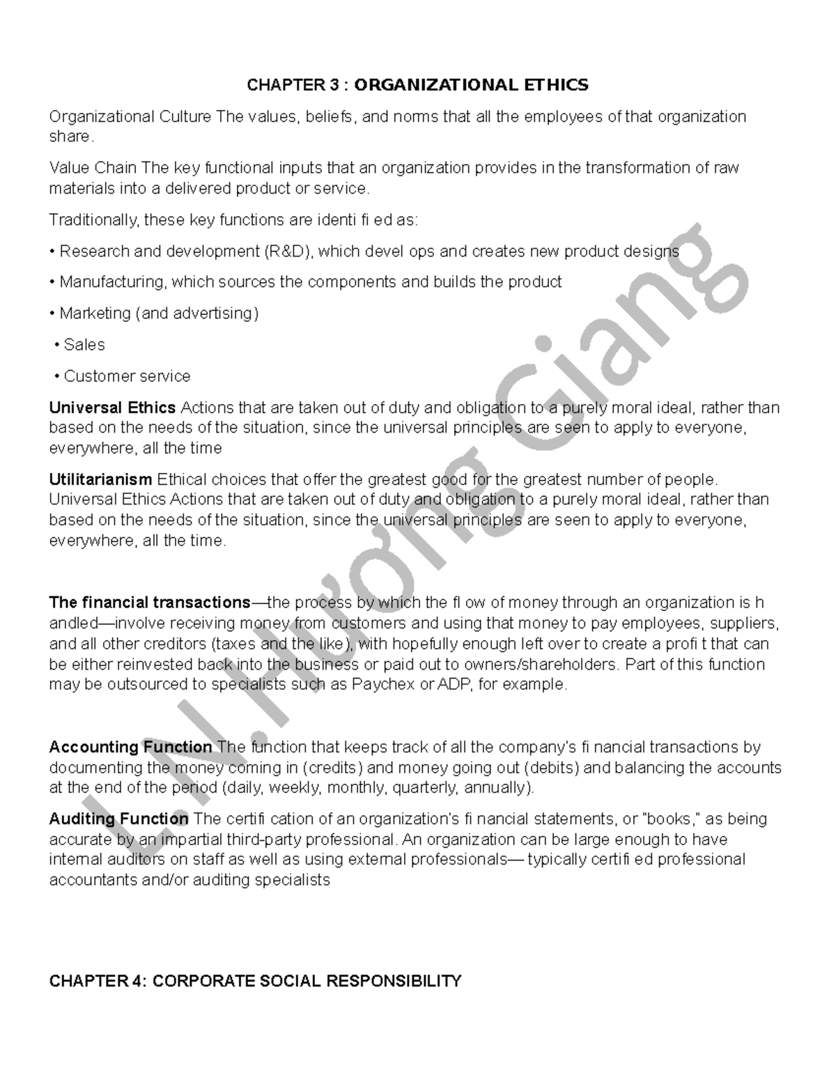 Review 3-4-5 - Summary Business Ethics - CHAPTER 3 : ORGANIZATIONAL ...