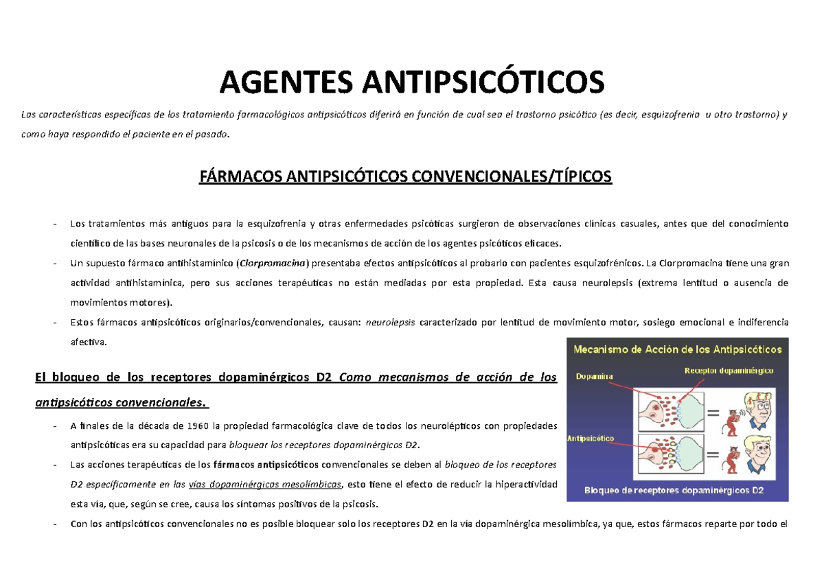 11. Agentes Antipsicóticos - AGENTES ANTIPSICÓTICOS Las características ...
