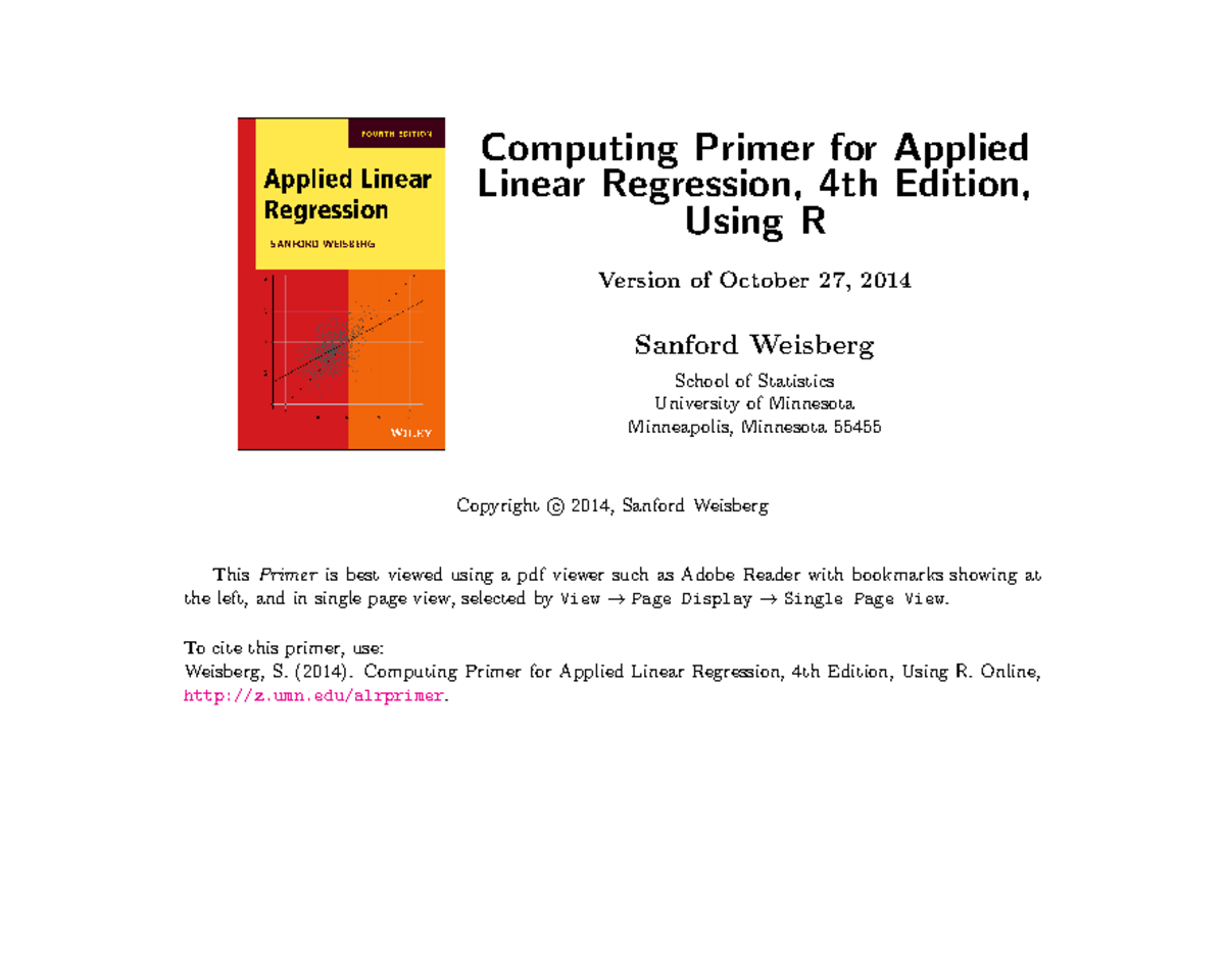 Alrprimer - 실습자료, R 코드 자료 - Computing Primer for Applied Linear ...