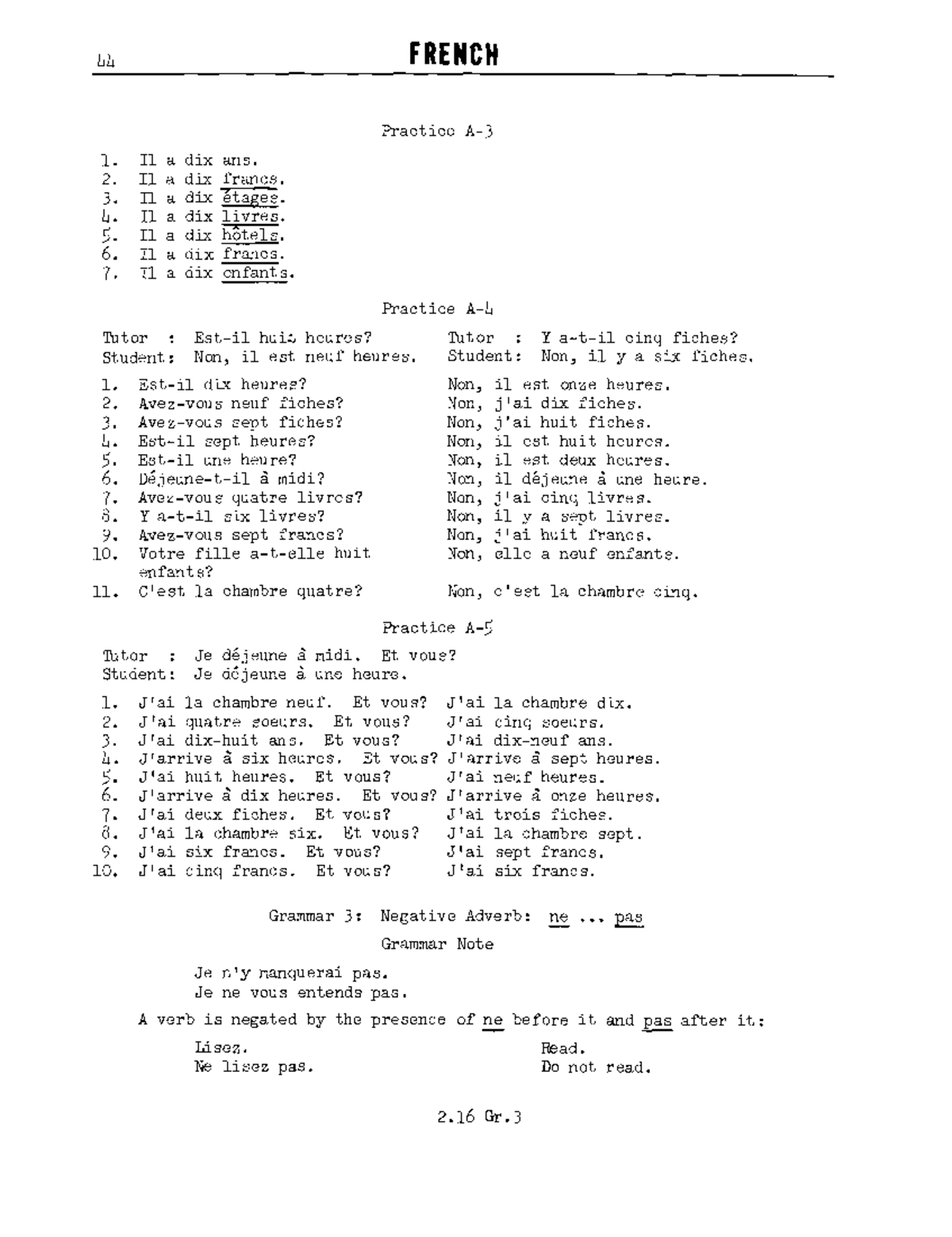 French notes-25 - Lecture Notes completed with textbook page numbers ...