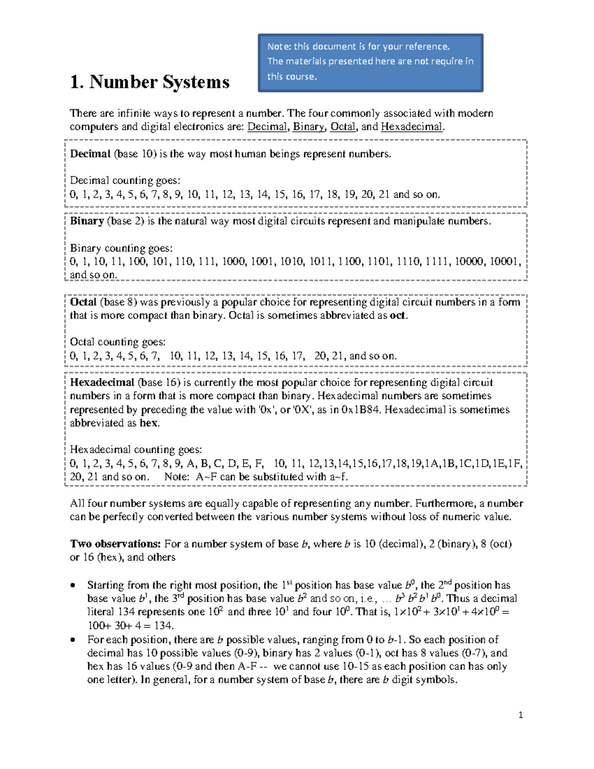 Number systems 1012 22s - 1. Number Systems There are infinite ways to represent a number. The ...