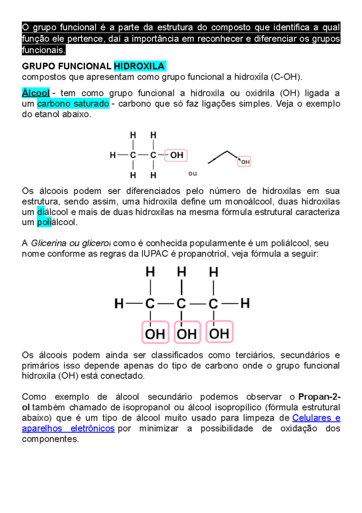 Conteudo de quimica - Content of chemistry - O grupo funcional é a ...