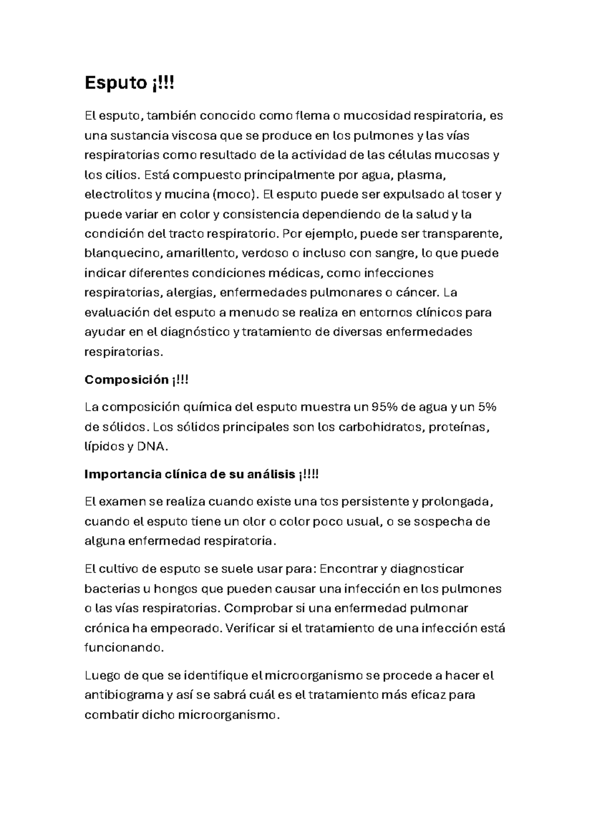 Esputo. Exposicion - Esputo ¡!!! El esputo, también conocido como flema ...