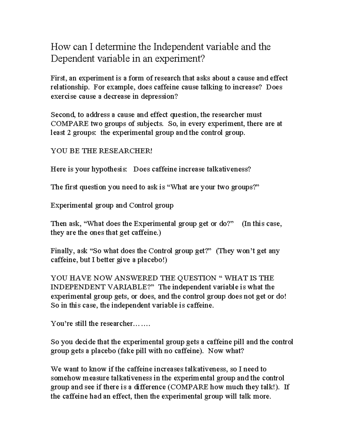 IV & DV - How can I determine the Independent variable and the ...