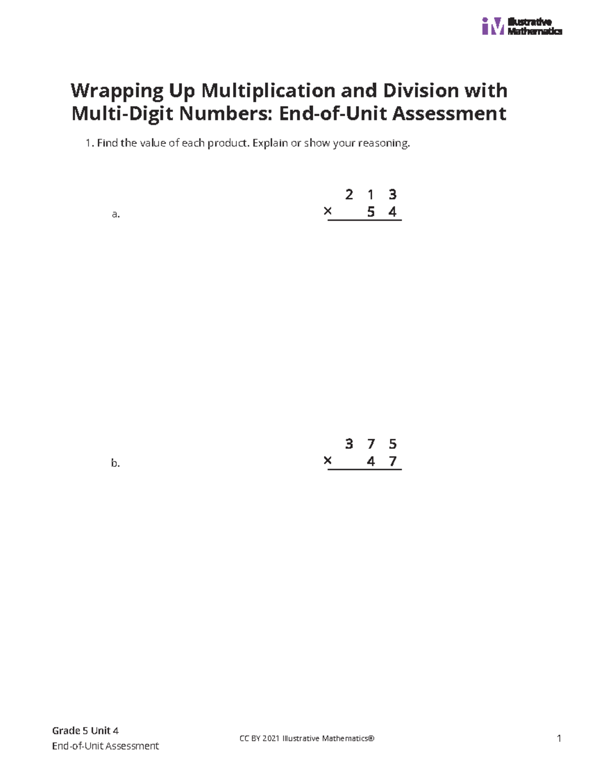 Grade 5 4 End of Unit Assessment assessment - Wrapping Up ...