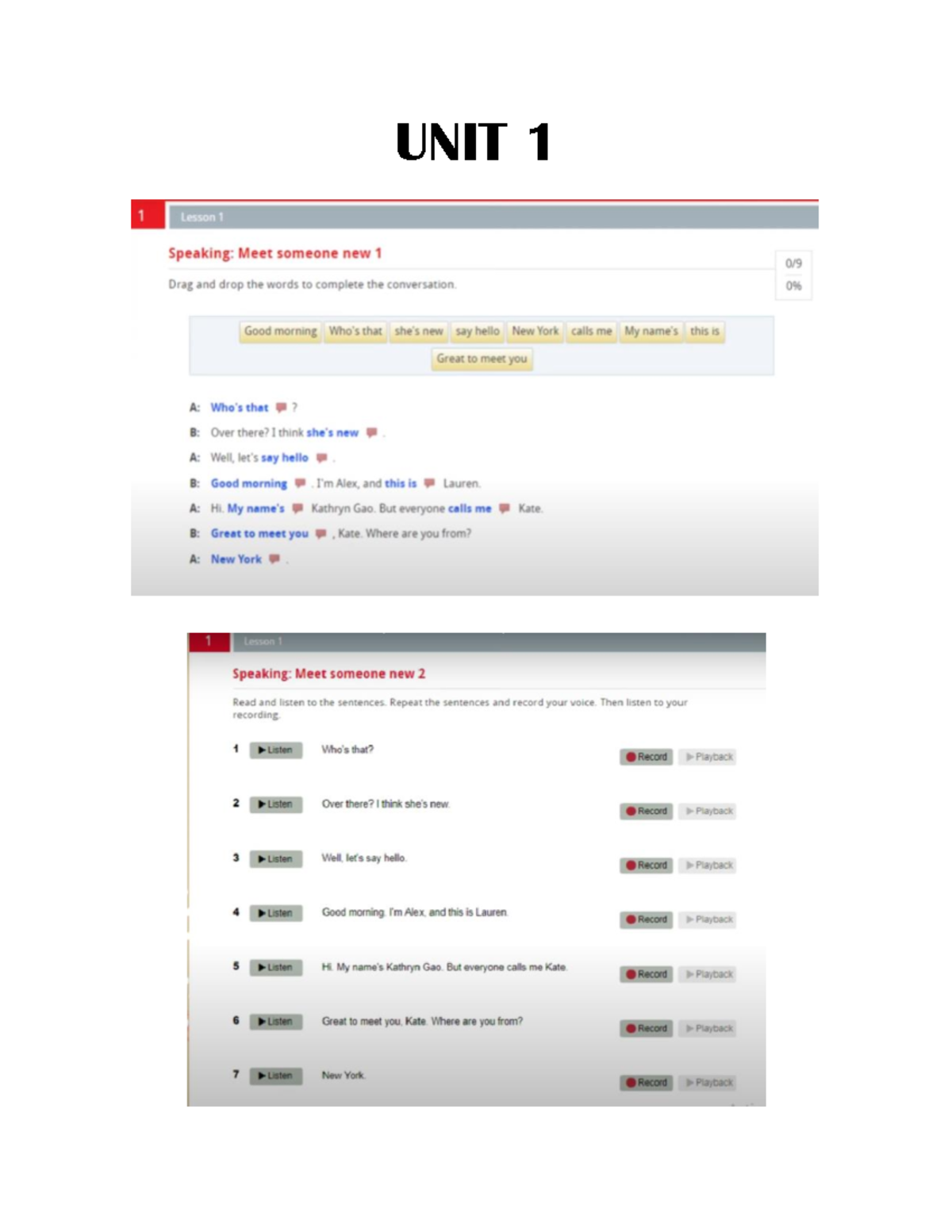 UNIT 1 - class inglish - Inglés - UNIT - Studocu