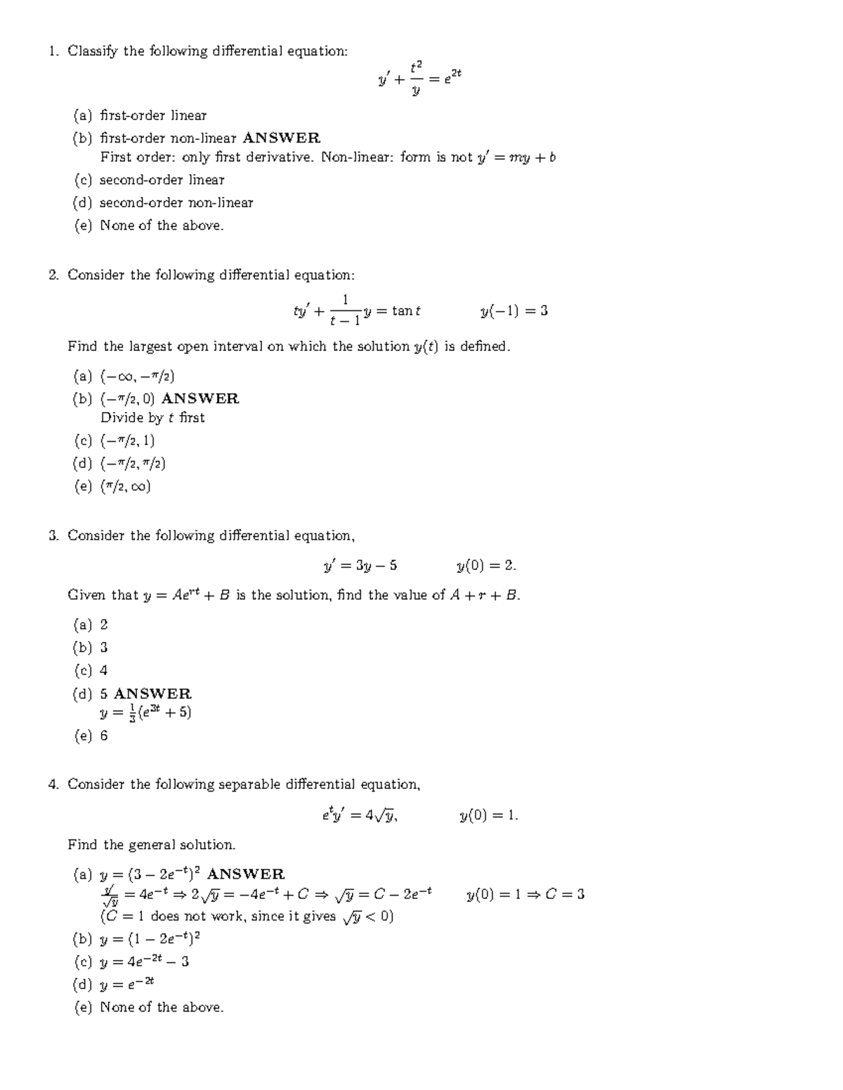 Midterm May 2019, questions and answers - Classify the following ...