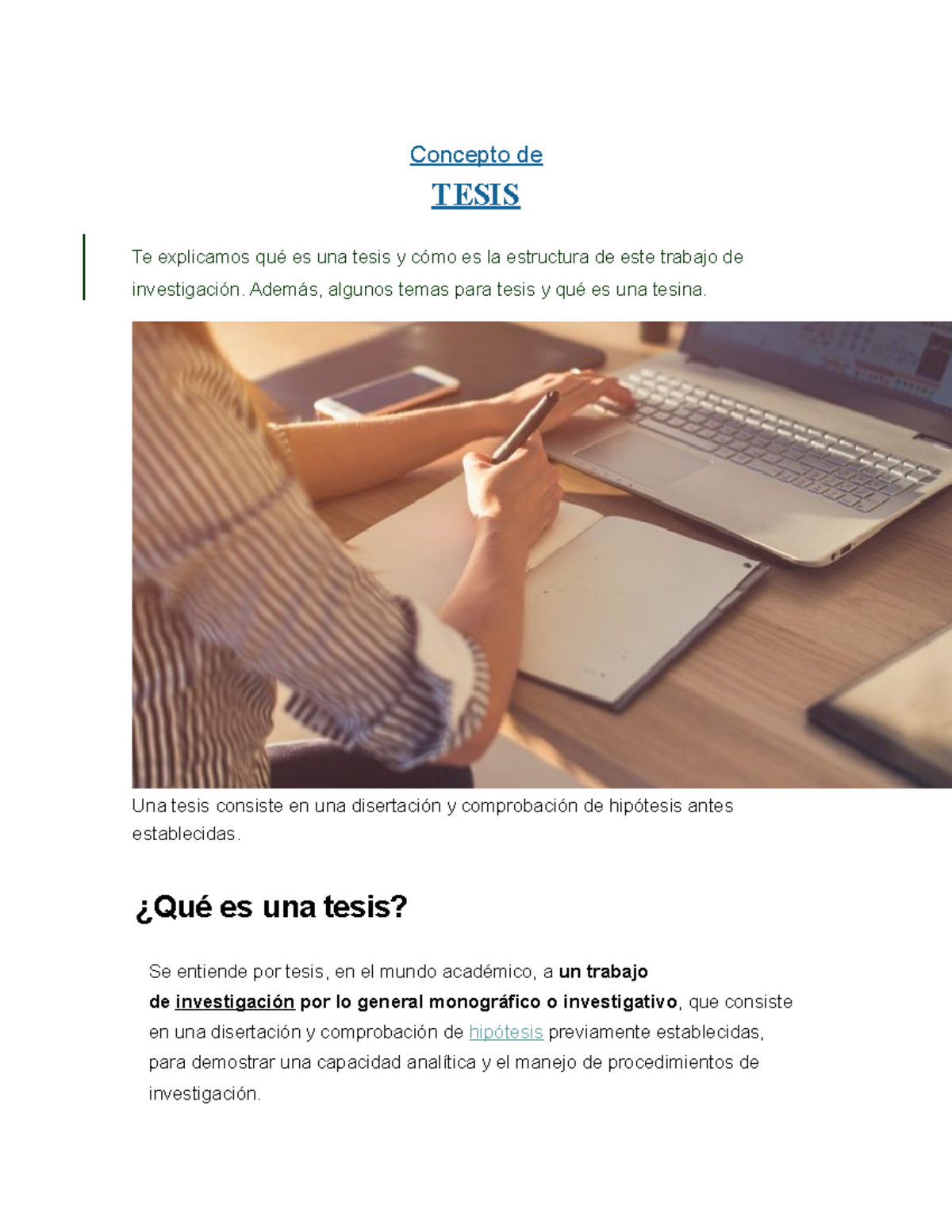Tesis - Concepto de TESIS Te explicamos qué es una tesis y cómo es la ...