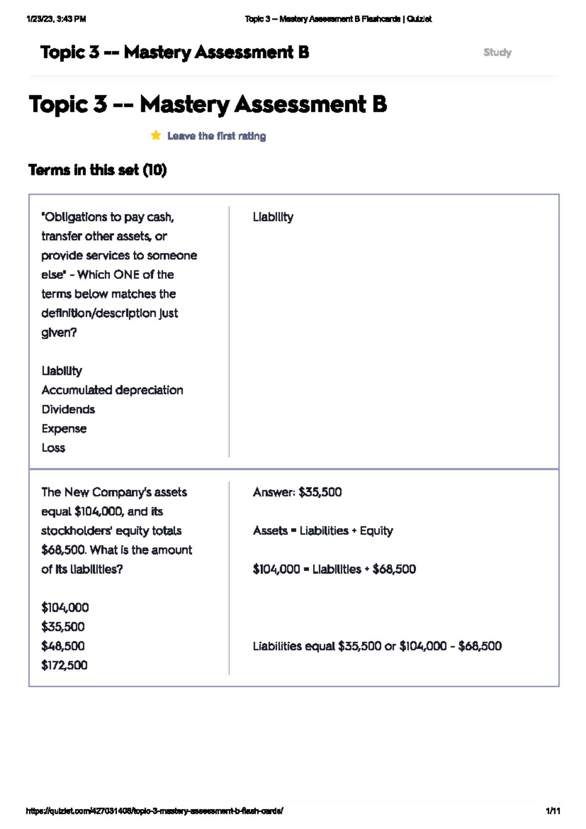 Topic 3 - Mastery Assessment B - Finance - Studocu