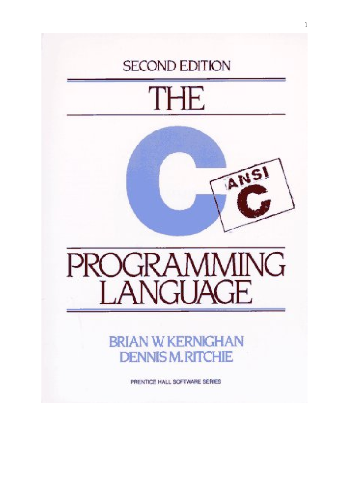 Kernighan Ritchie Language C - - Studocu