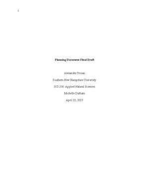 SCS 200 Second Rough Draft - Planning Document Second Rough Draft ...